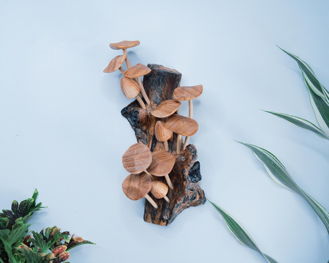 Mushroom Wall Decor | Rustic Fungi Art | Handmade Wooden Wall Hanging ...