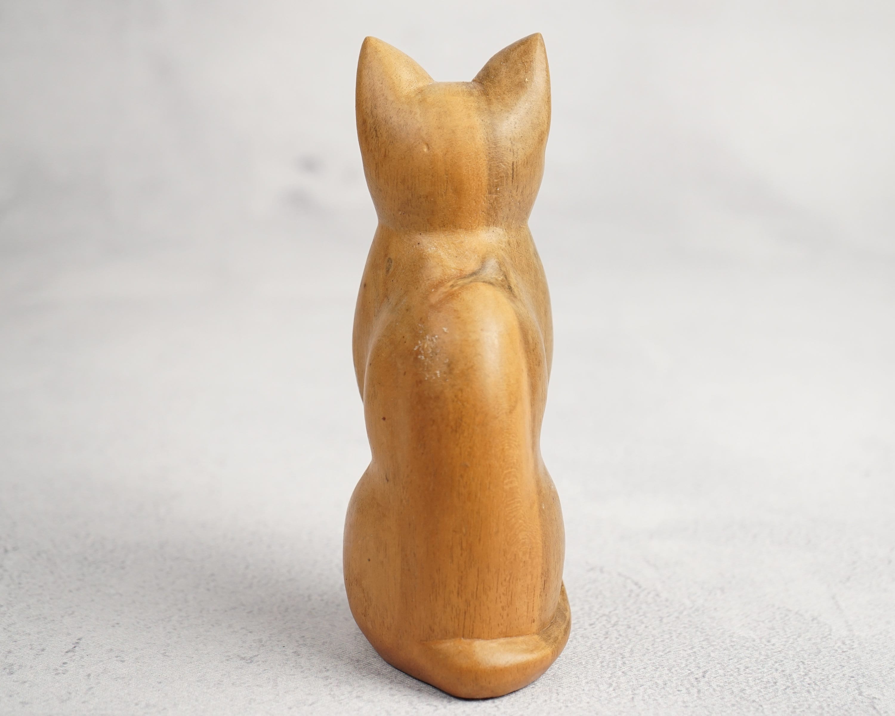 Wooden Cat Statue, Wood Carving, Cat Sculpture, Handcrafted, Tabletop ...