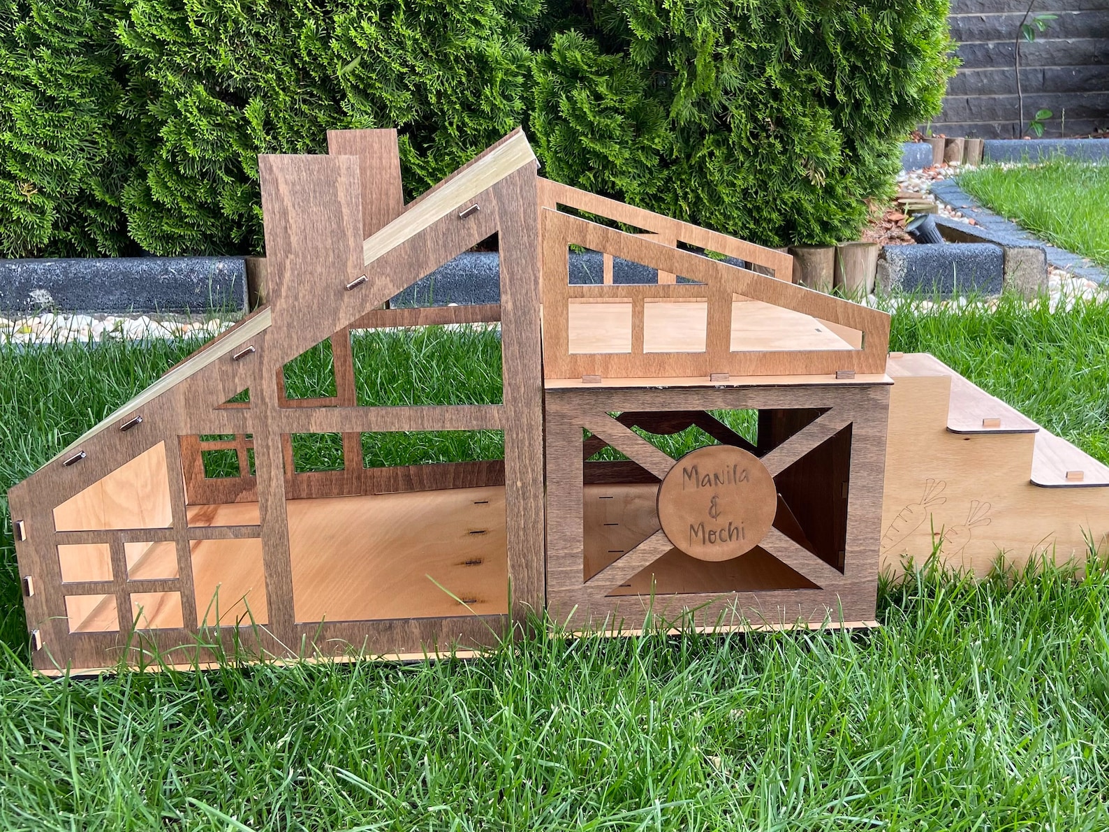 Modern Wooden Rabbit House Personalizable Bunny Castle - Etsy
