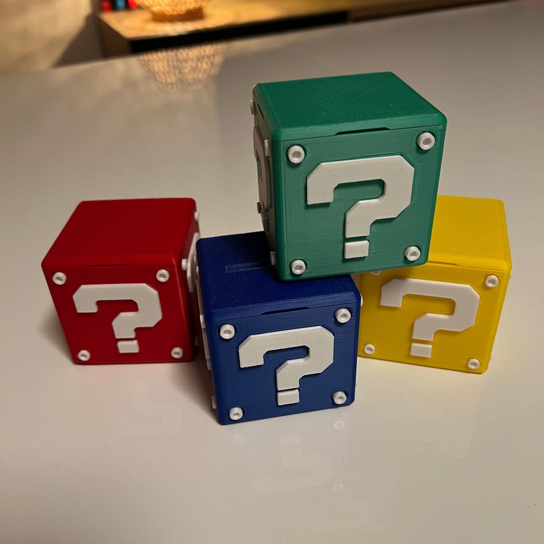 Question Mark, Customizable Mario Storage Box, Gift Idea, Piggy Bank ...