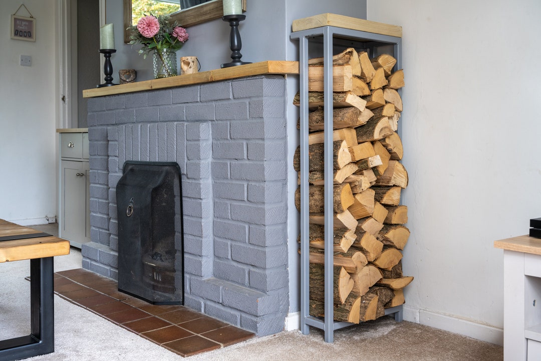 Steel & Honey's Industrial Handmade Indoor Log Store - Etsy UK