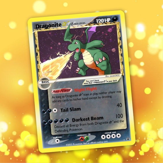 Dragonite Gold Star Delta Species custom Pokemon card PROXY - Etsy.de