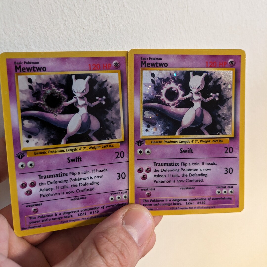 Base Set Mewtwo Custom Pokemon Card PROXY - Etsy