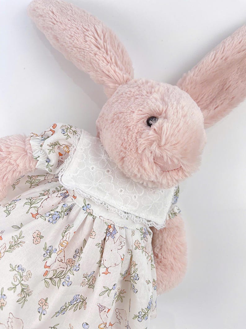 Handmade Linen Bunny Clothes, Apron & Bow, Jellycat Outfit - Etsy
