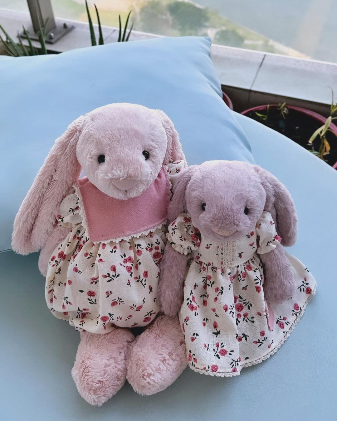 Bunny Doll Outfits, Custom Sizes for Bunnies, Overalls Dress With Hair ...