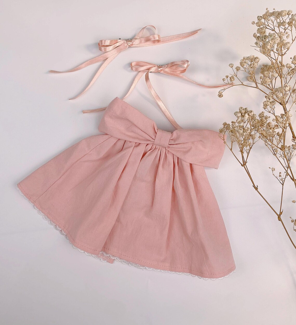 Dresses for Bunny Dolls ,pink Dress With a Large Bow on the Chest ...