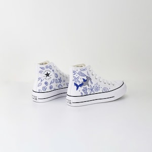 Embroidered Converse Sneakers: Hammerhead & Whale Shark, Ocean Theme - Etsy