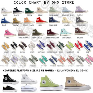 Custom Embroidery Converse Platform Shoes/embroidered Flowers and Books ...