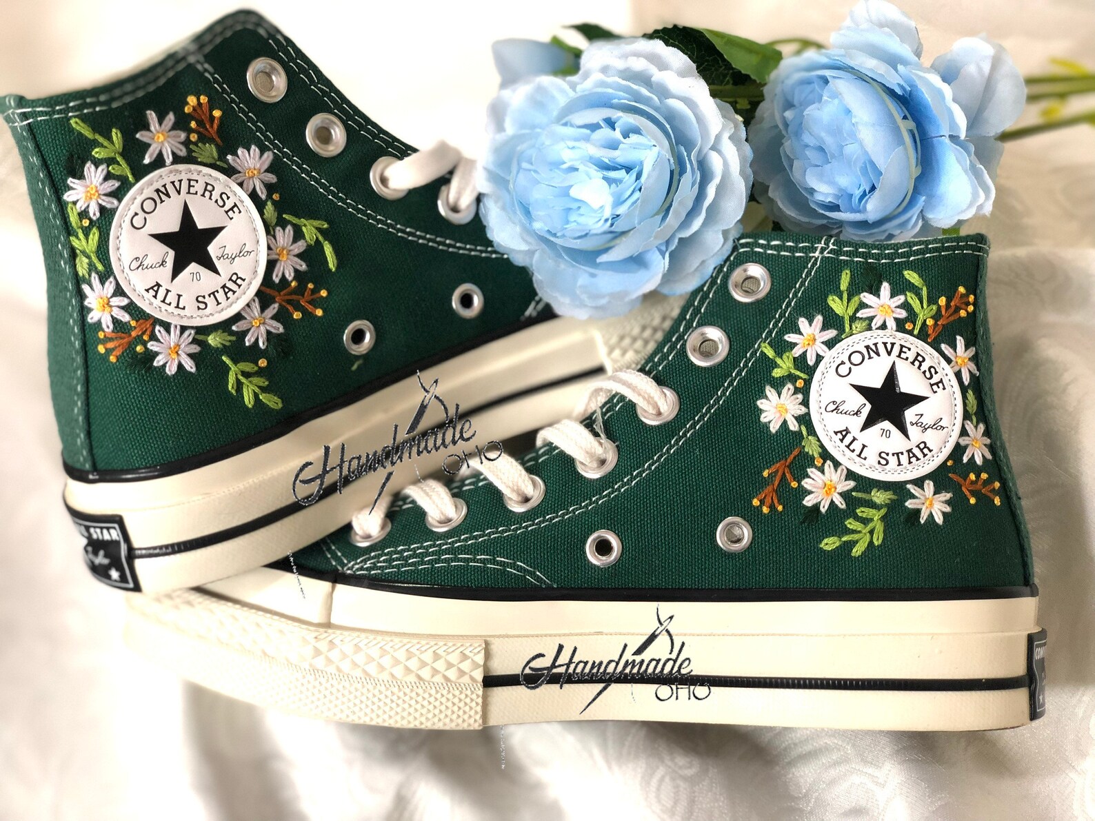 Custom Embroidery converse shoes Flower Embroidery Unique - Etsy