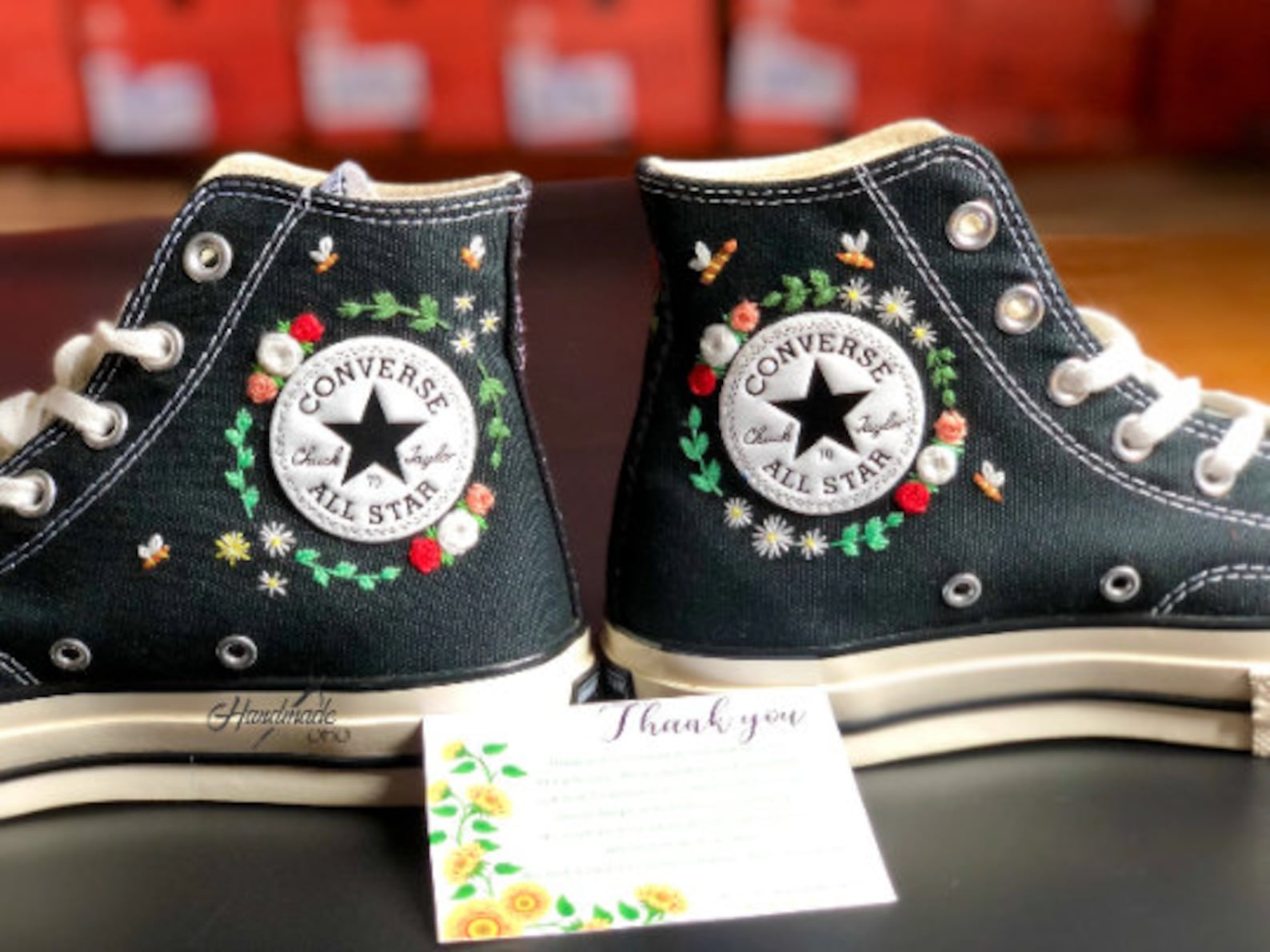 Custom Converse Embroidered Converse Flower Personalized - Etsy