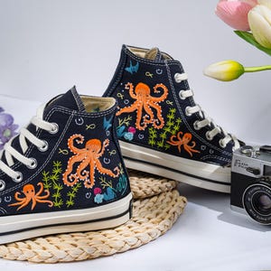Custom Embroidered Sneakers, Converse Chuck Taylor Octopus Embroidered ...