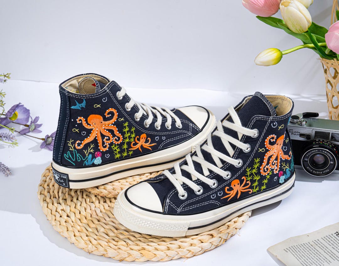 Custom Embroidered Sneakers, Converse Chuck Taylor Octopus Embroidered ...