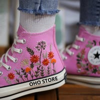 Custom Floral Converse With Butterflies, Birthday Gift for Teen Girl ...