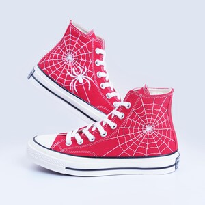 Custom Embroidered Converse: Spiderweb Halloween Sneakers - Etsy
