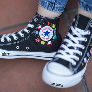Custom Converse Chuck Taylor 1970s Planet Embroidery Embroidered Planet ...