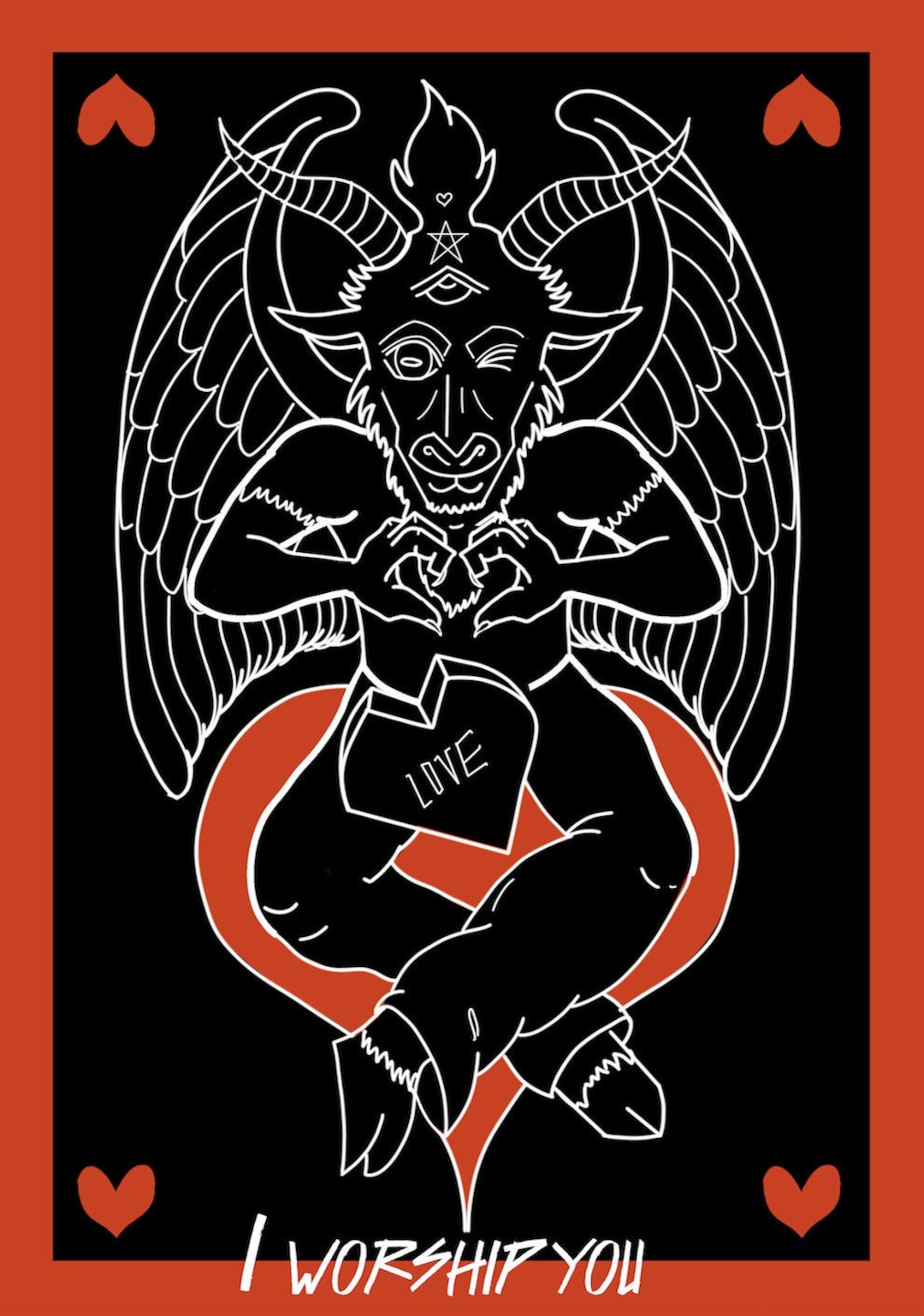 Baphomet Valentines Day Ecard Baphomet Valentine Print - Etsy