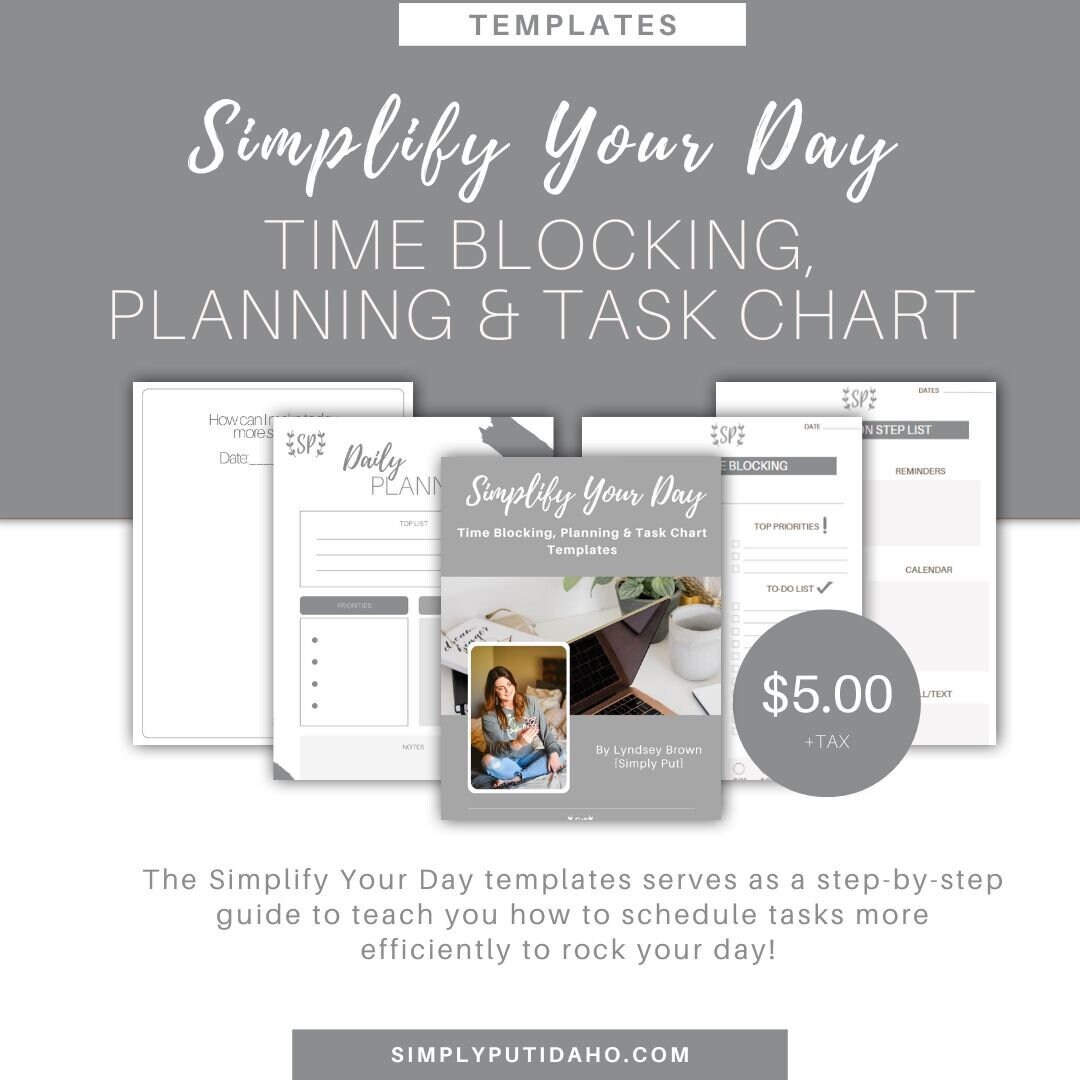Simplify Your Day: Time Blocking, Planning & Task Chart Templates - Etsy