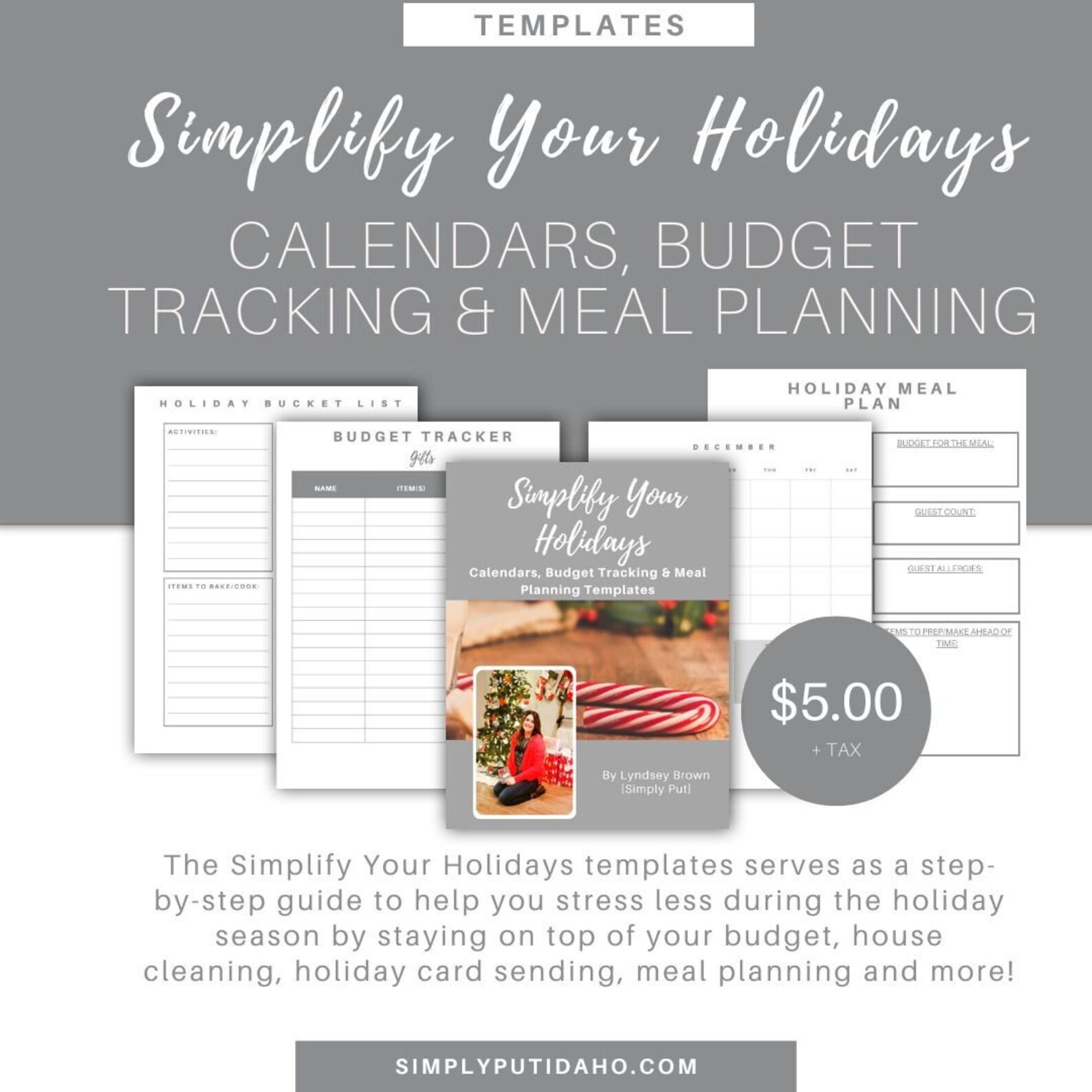 Simple Holiday Season Templates - Etsy