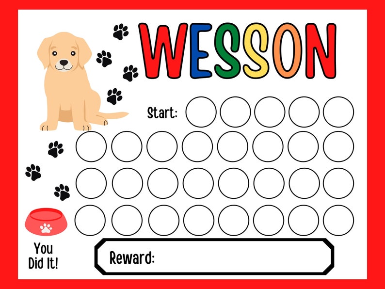 Reward Chart Reward Chart for Kids Reward Chart for Toddler Reward ...