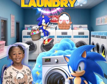 CANVA Sonic Easter Washing Machine Template No Physical Product - Etsy