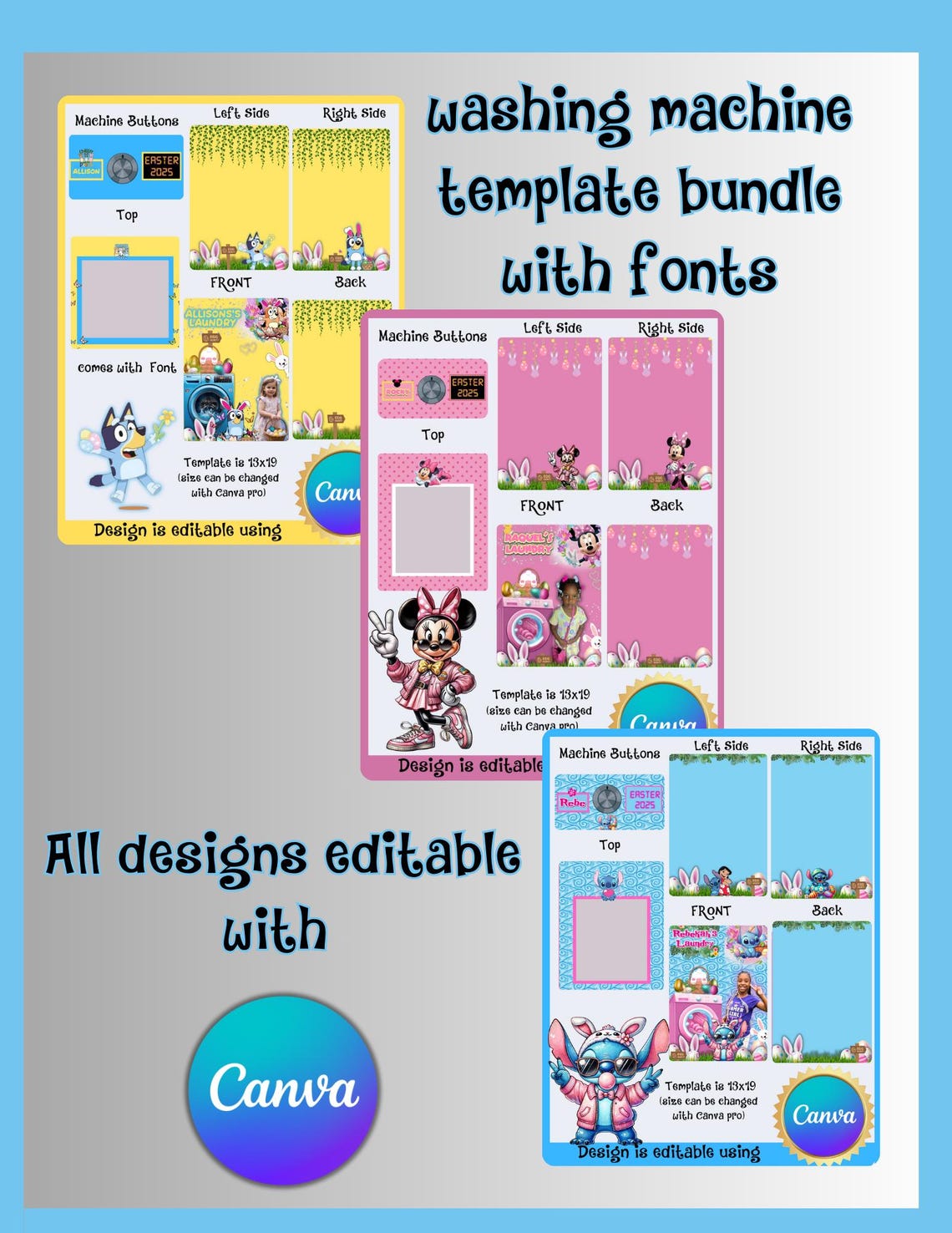 Washing Machine Template Bundle - Etsy