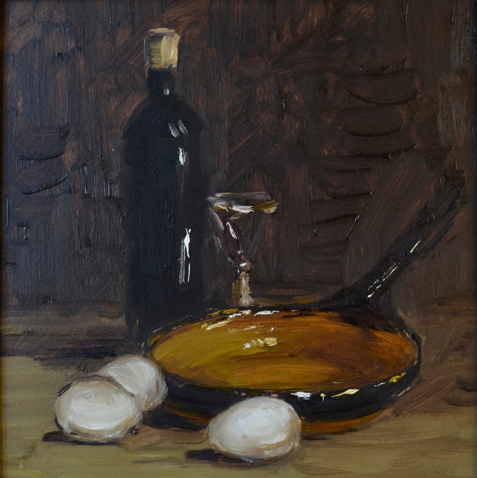 Original Dark Still Life Oil Painting. Framed Kitchen Still Life With ...