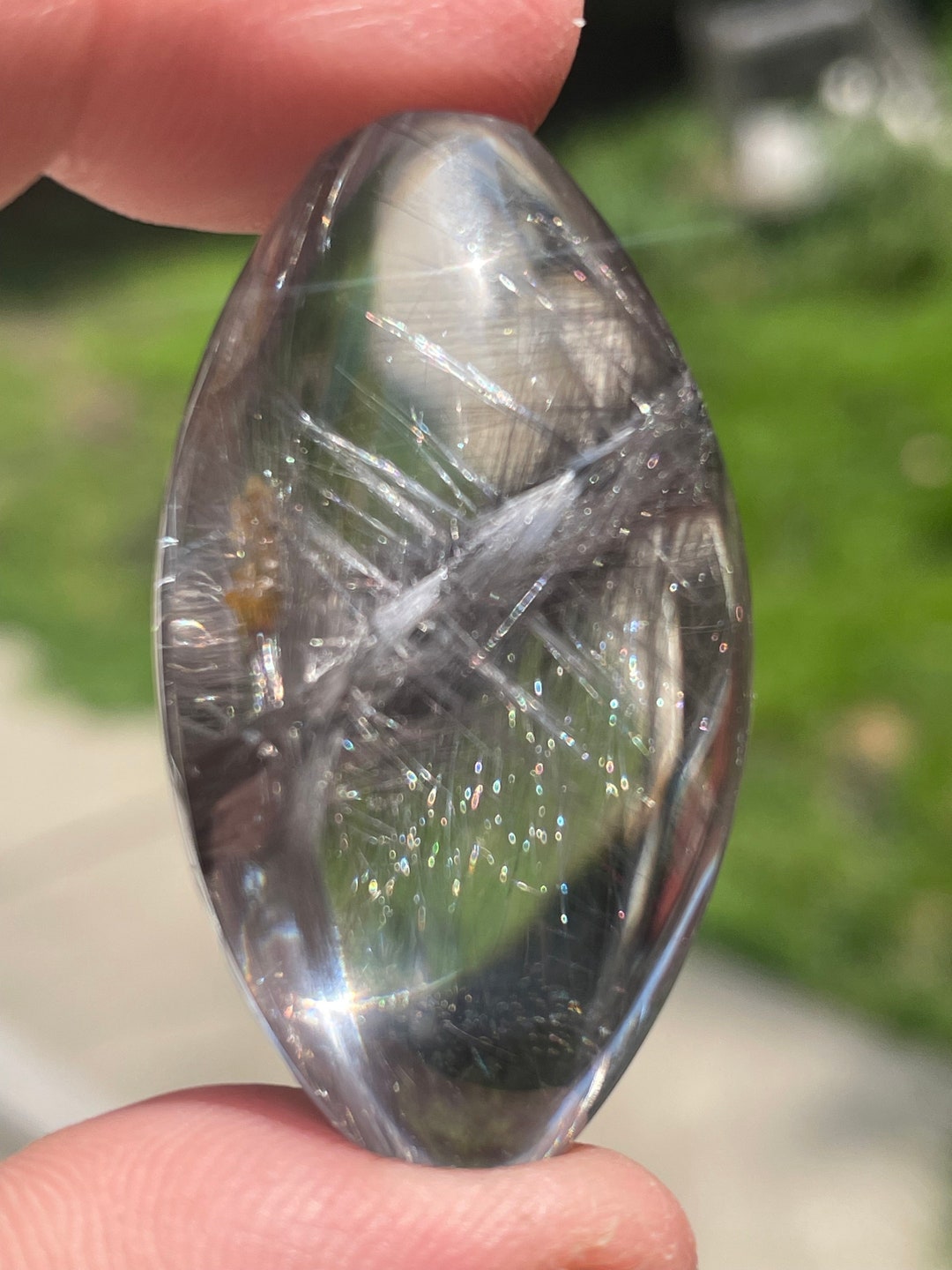 Amazing Silver Rutilated Clear Quarts Pendant, Gem Quality, Crystal ...