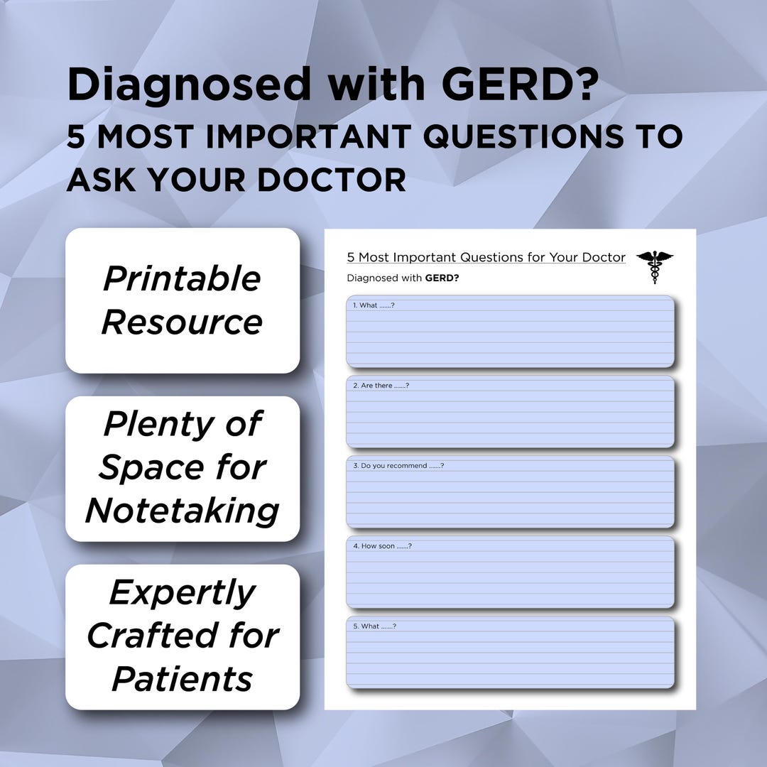 GERD: 5 Most Important Questions for Your Doctor - Printable | Acid ...