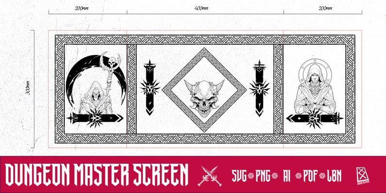 Warlock Game Master Screen SVG: Dragon RPG Design (digital Download) - Etsy