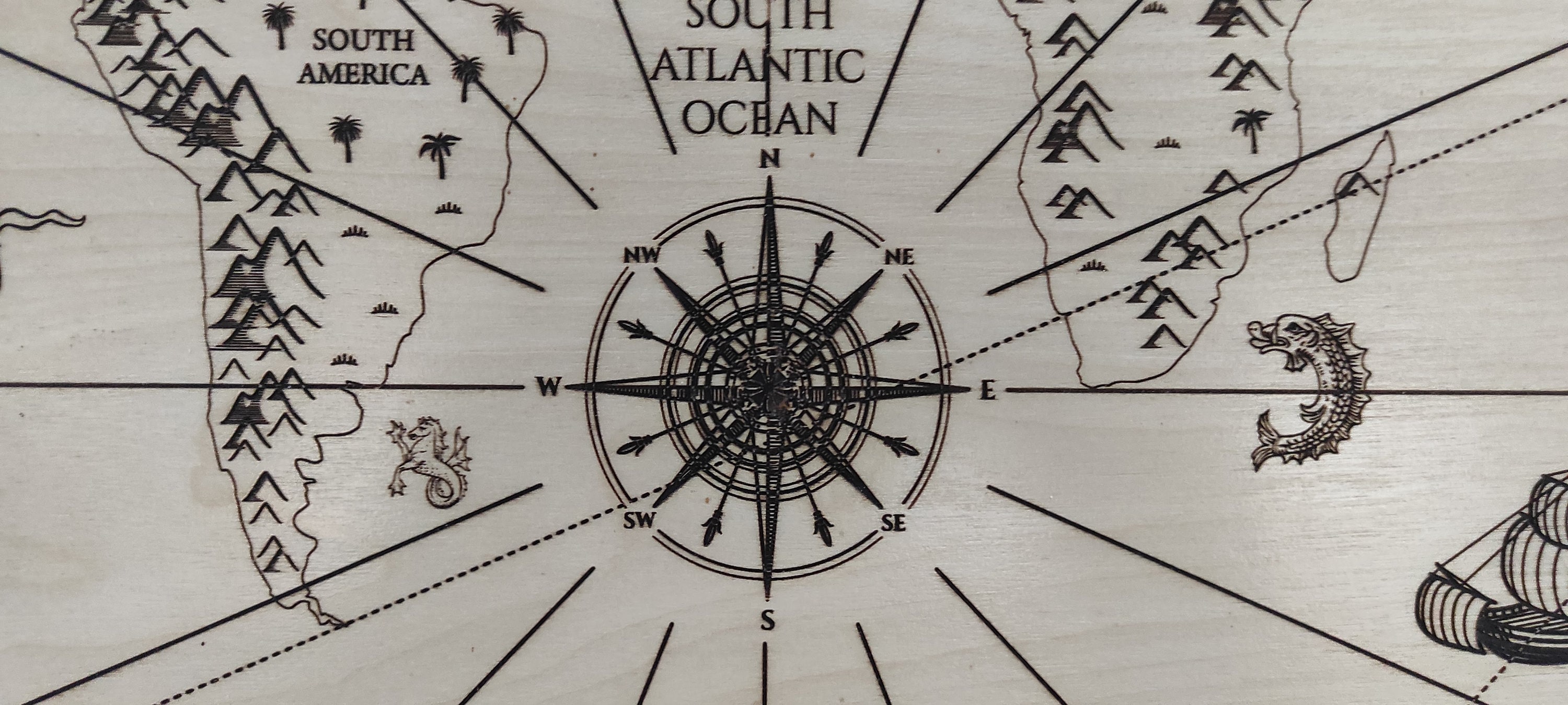 Old World Naval Map Laser Engraving Svg - Dxf - Eps - Pdf - Ai - Jpg ...