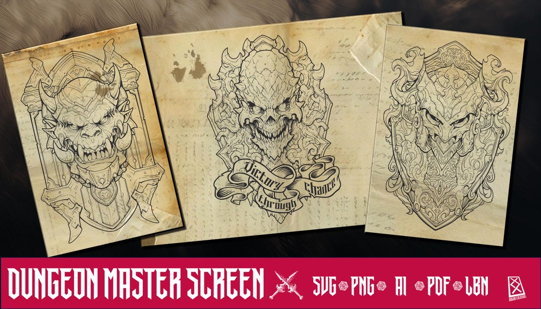 Dnd Edition Game Master Screen SVG, Dragon Screen Cut File, Rpg Games ...
