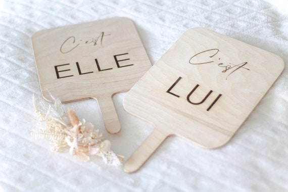 Pancarte en bois Elle / Lui jeu mariage - Etsy France