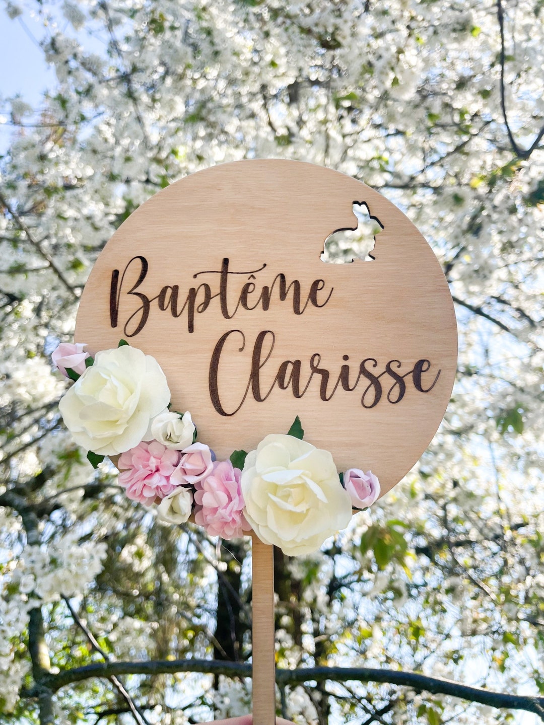 Round Cake Topper and Flowers - Etsy