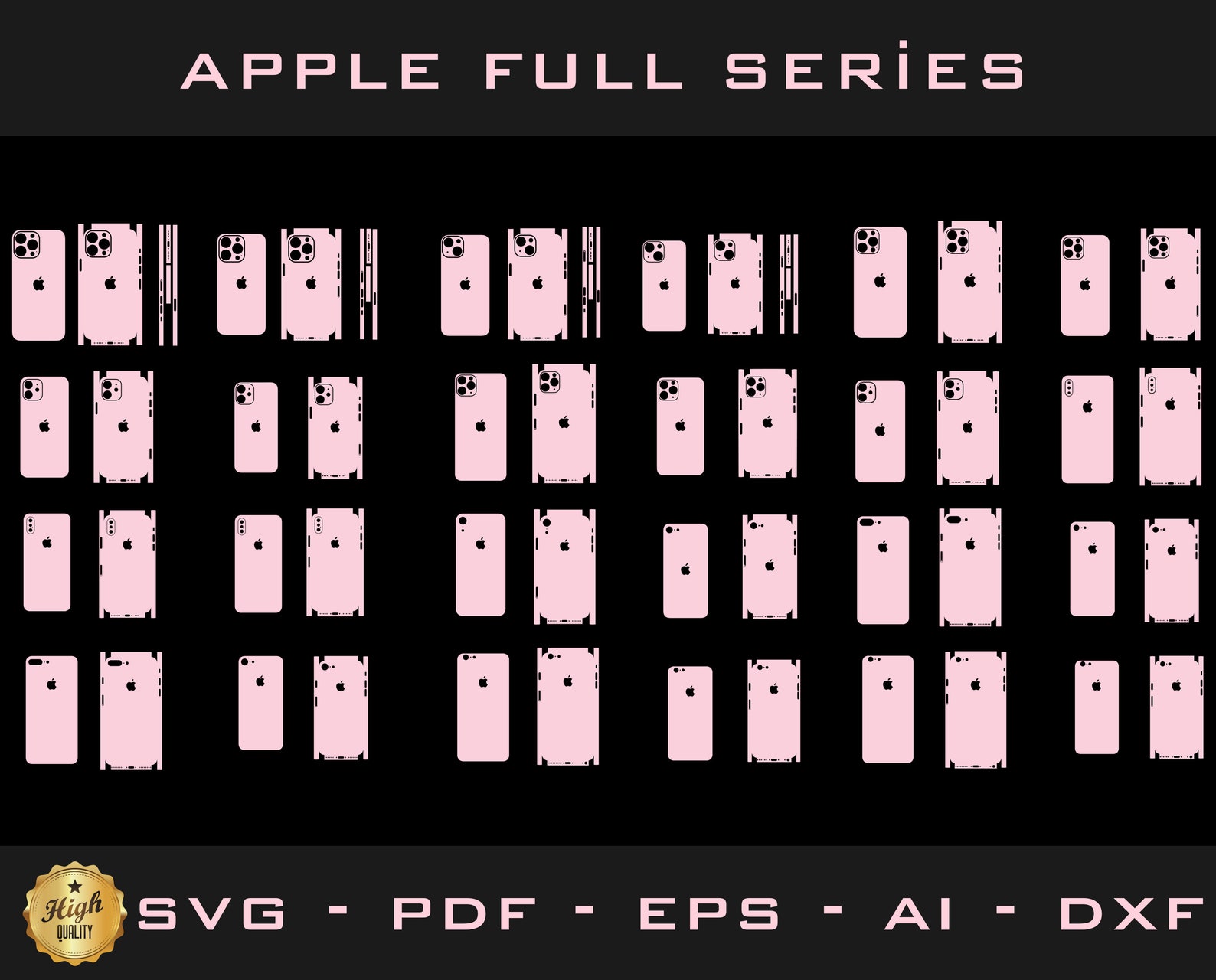 Apple iPhone Full Skin Template Cutting Template Aİ, Pdf,svg,dxf ...