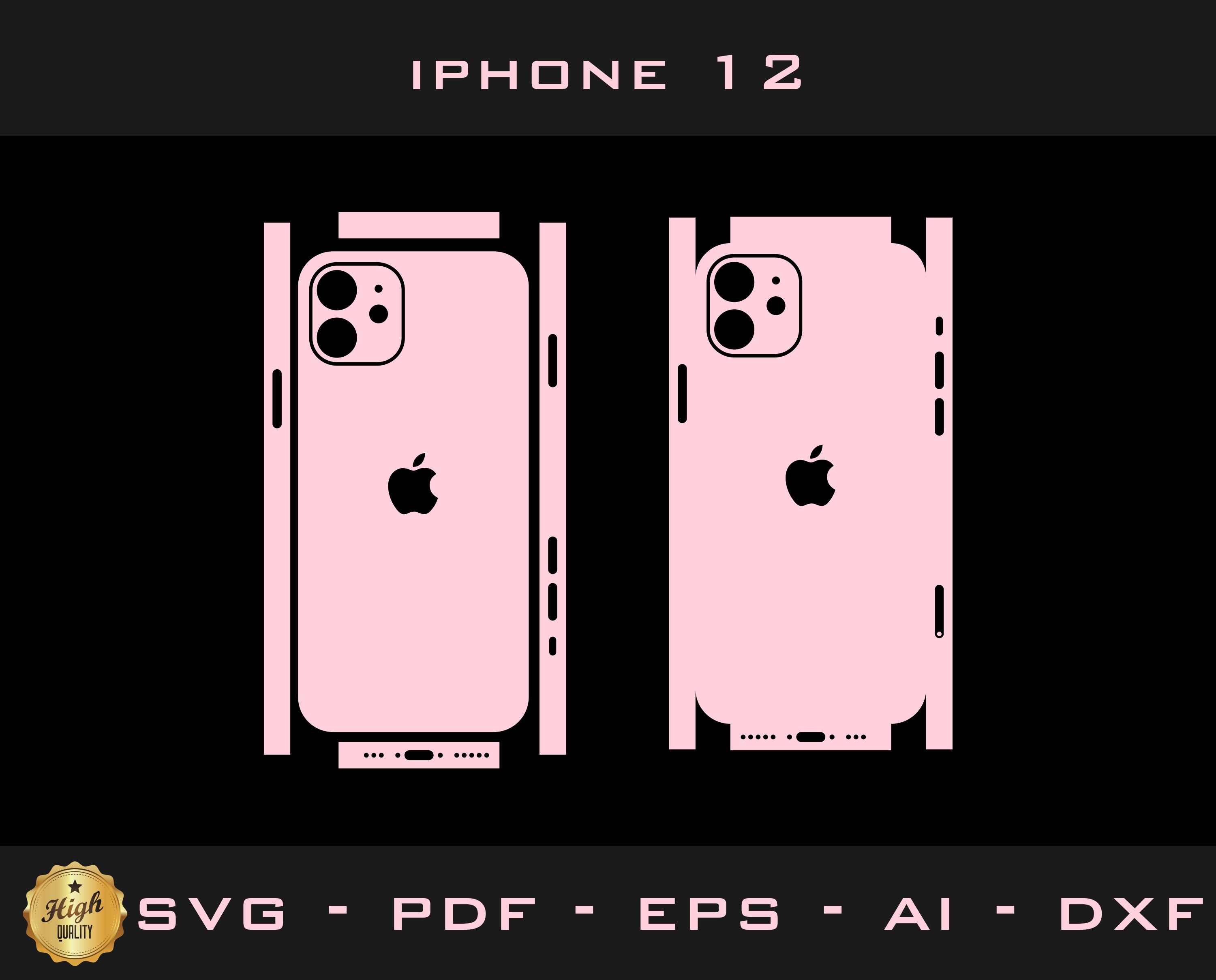 Apple iPhone 12 Skin Template Cutting Template Aİ, Pdf,svg,dxf ...