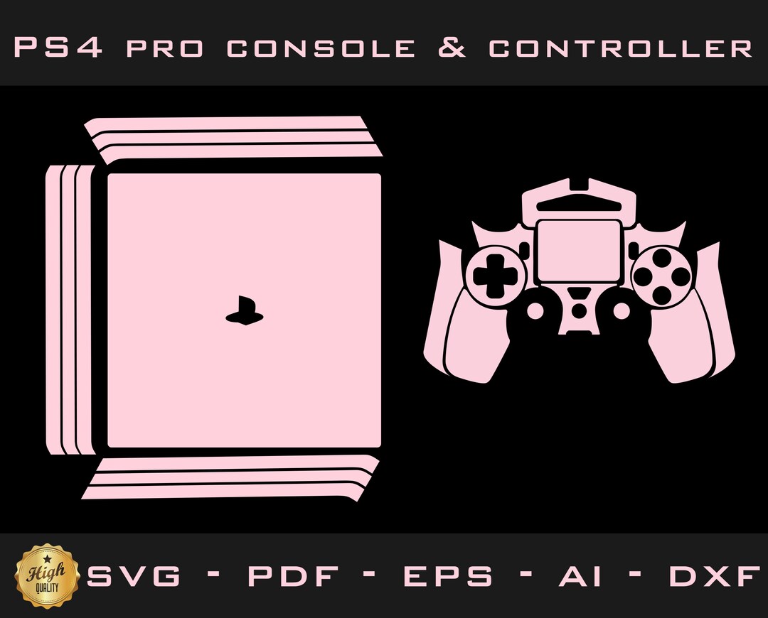 Playstation 4 pro Konsole und Ps4 Controller Skin Vorlage ...