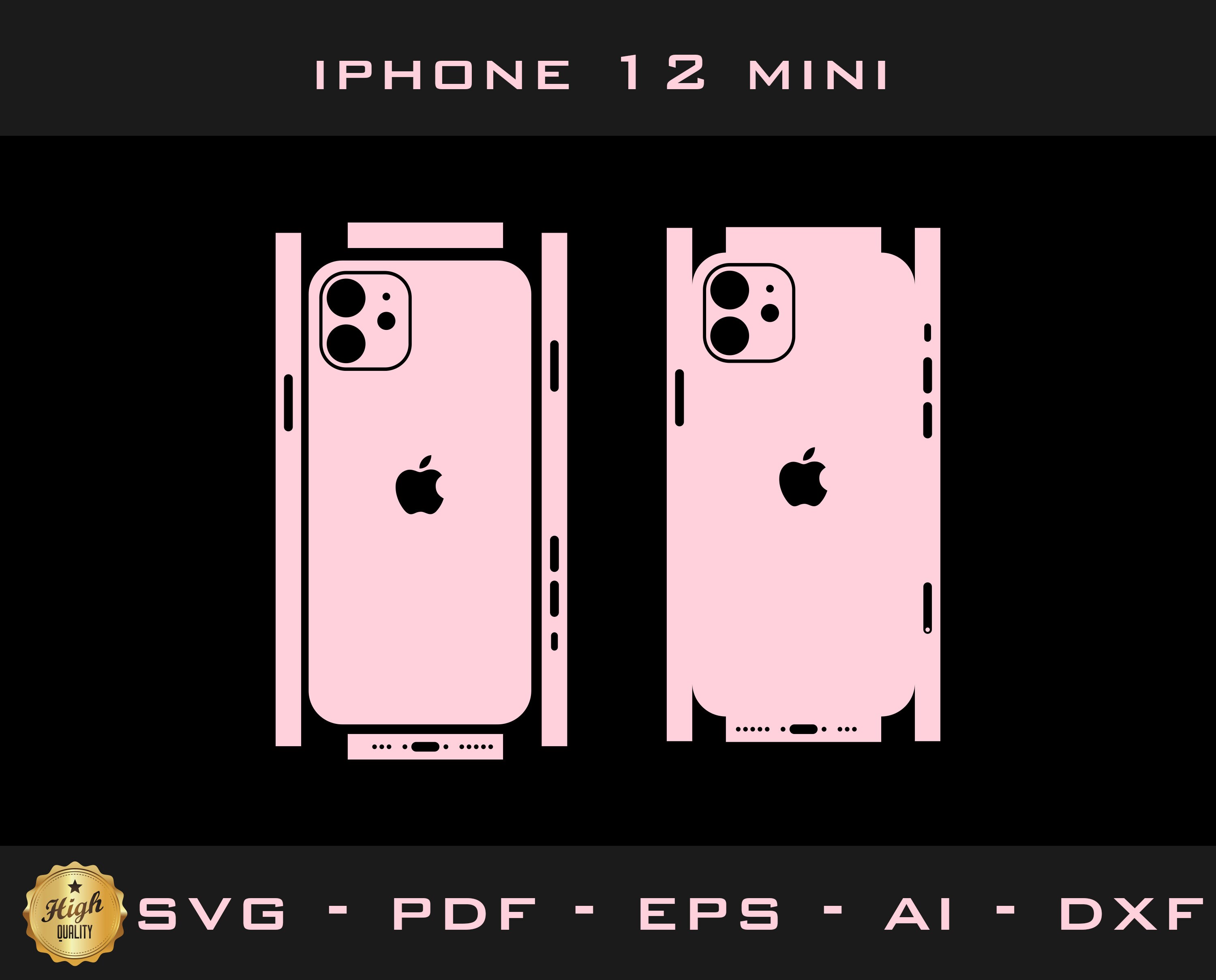 Apple iPhone 12 Mini Skin Template Cutting Template Aİ, Pdf,svg,dxf ...