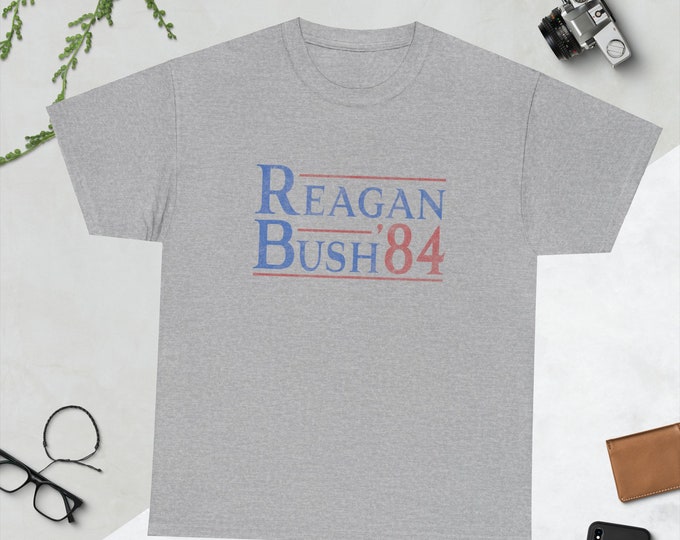 Reagan Bush '84 Vintage Retro T-shirt, Classic 80s Political Campaign ...