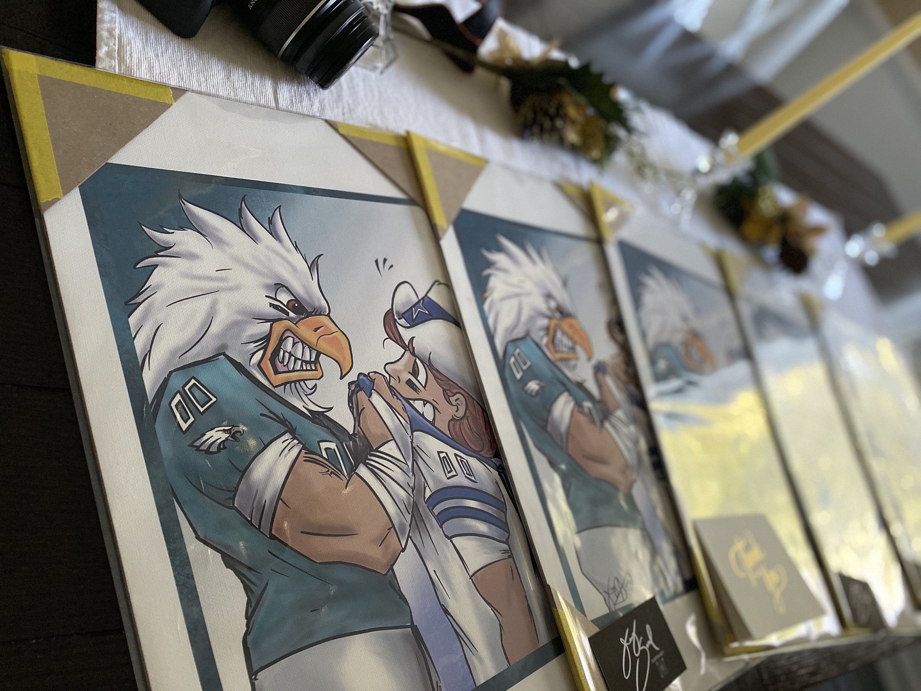 EAGLES Sports Signed Art Prints | Sports Wall Art Game Room Art Sports ...
