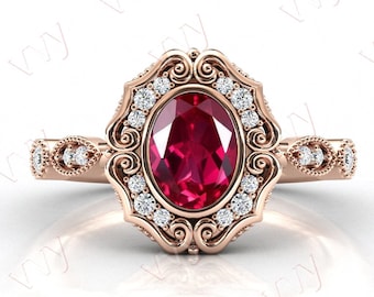 Ruby Filigree Ring - Etsy