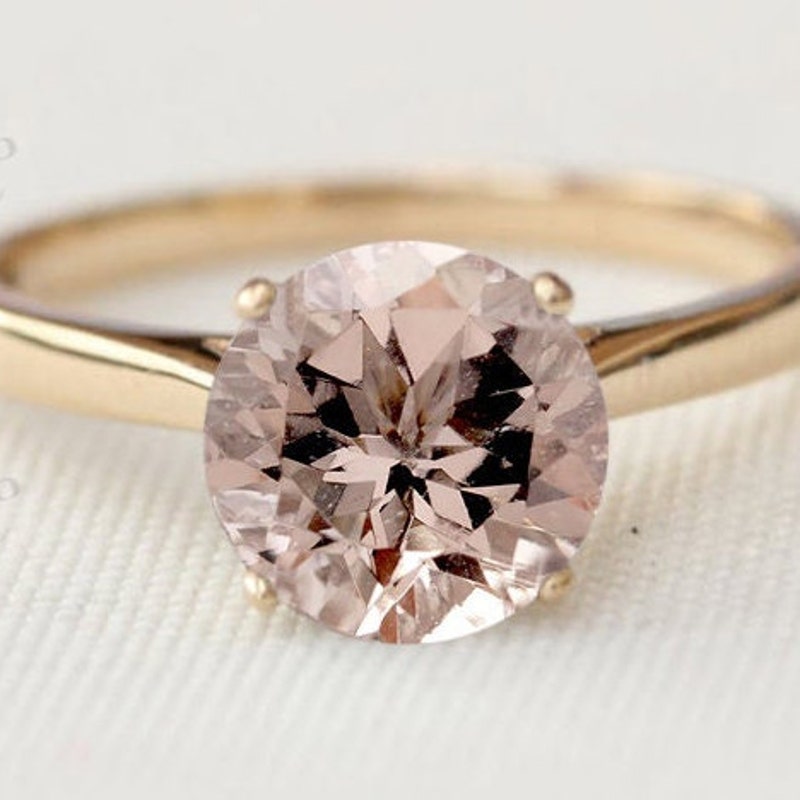 Morganite Solitaire - Etsy