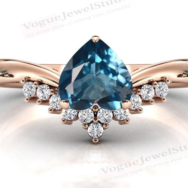 Blue Heart Ring - Etsy