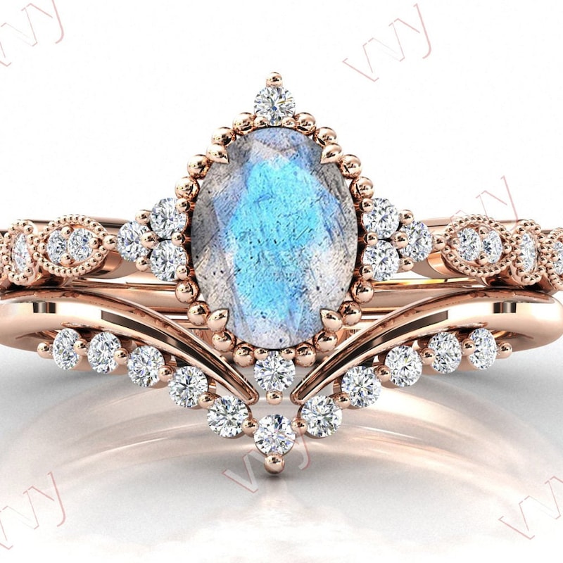 Labradorite Engagement Ring - Etsy