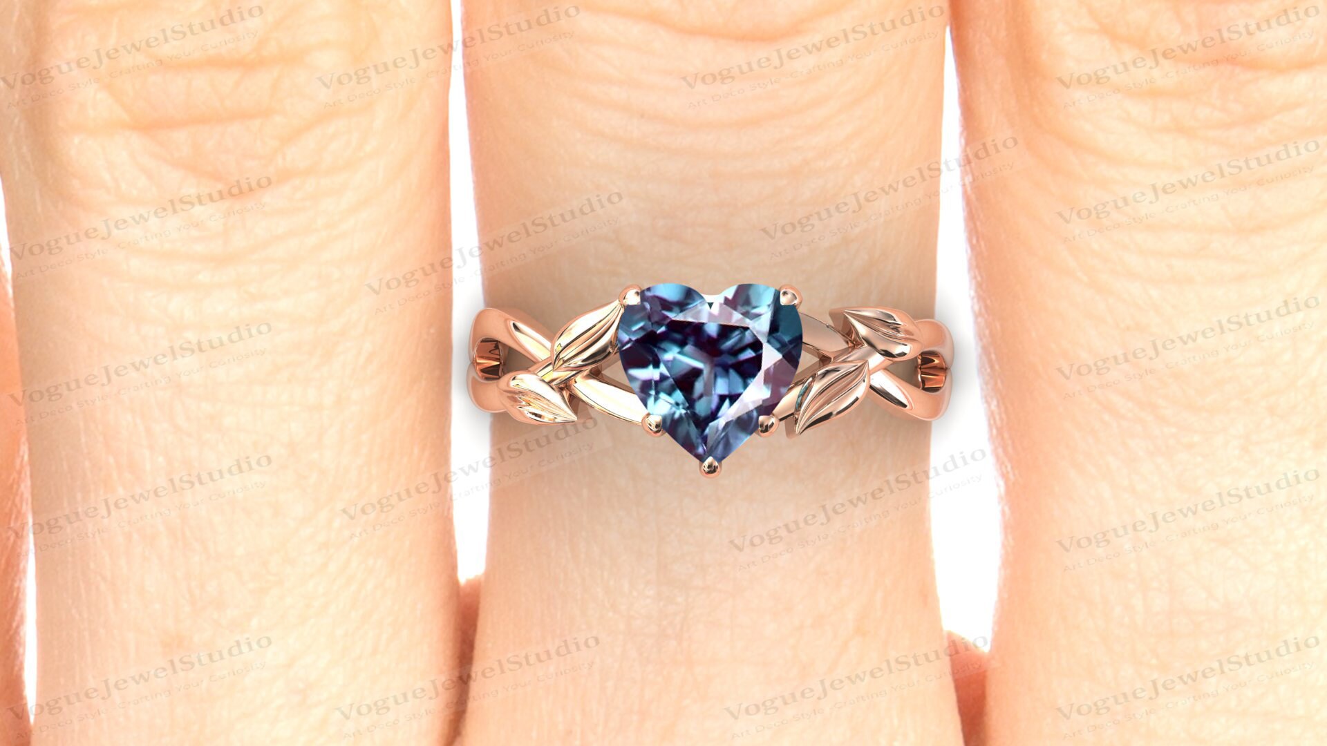 Heart Shaped Alexandrite Engagement Ring 14k Rose Gold Alexandrite ...