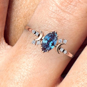 Moon of My Life Alexandrite Engagement Ring Art Deco Alexandrite ...