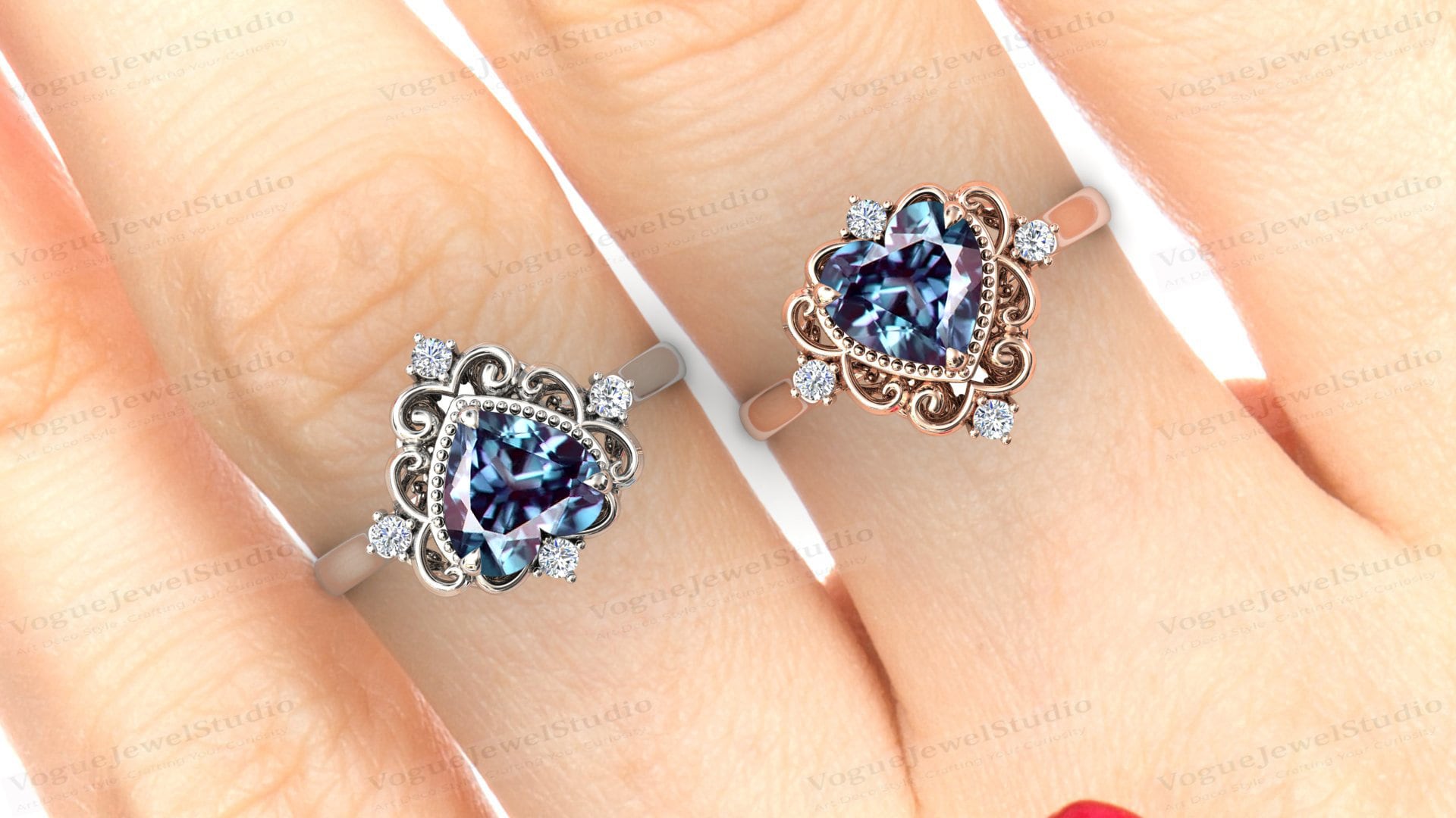 Heart Shaped Alexandrite Engagement Ring Color Changing - Etsy