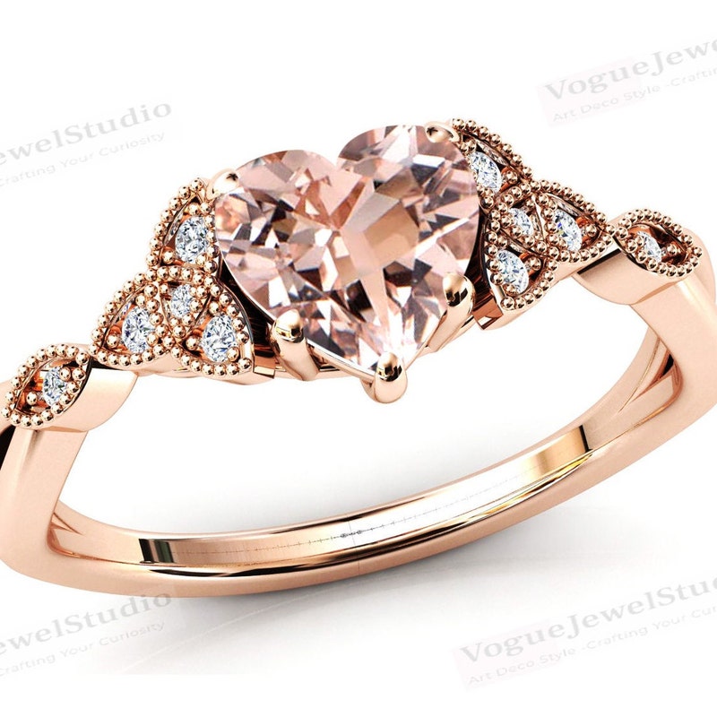 Heart Shaped Morganite Ring - Etsy