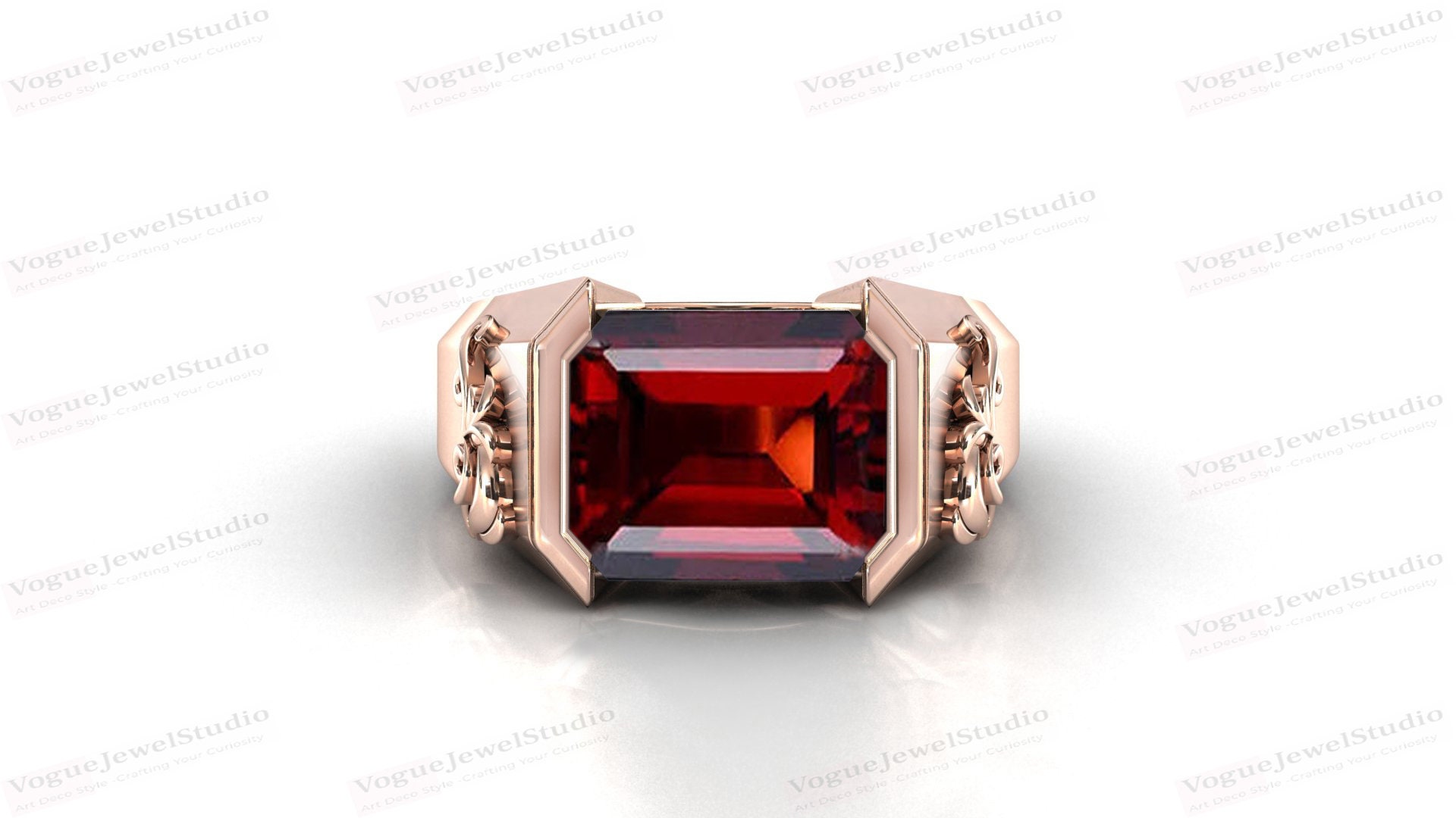 Antique Red Garnet Gemstone Ring for Man Unique Man Statement - Etsy