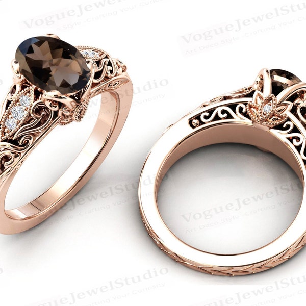 Antique Brown Stone Ring - Etsy