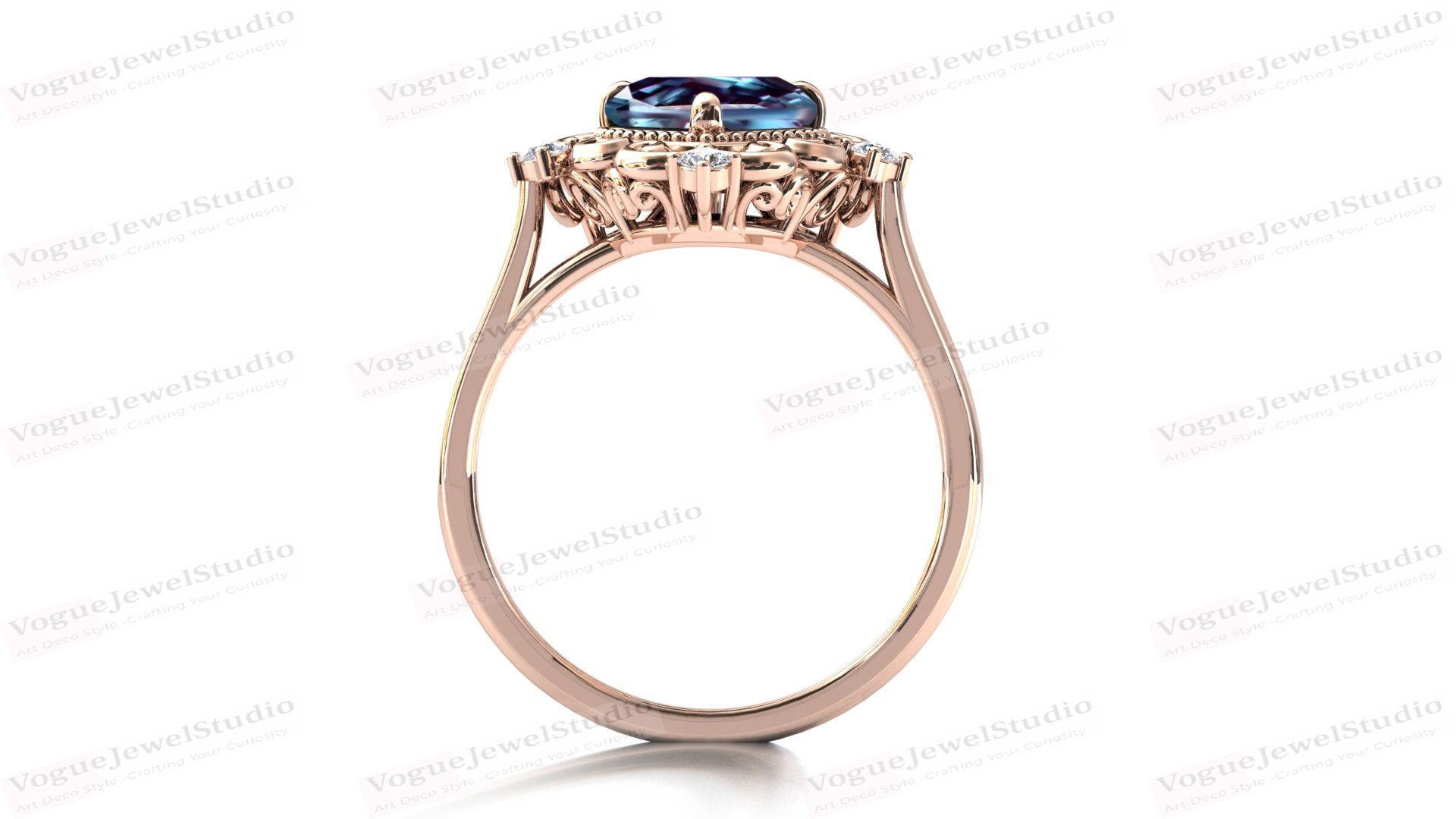 Heart Shaped Alexandrite Engagement Ring Color Changing Alexandrite ...